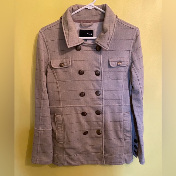 Hurley | Jackets & Coats | Hurley Womens Small Jacket Beige Button Up W ...